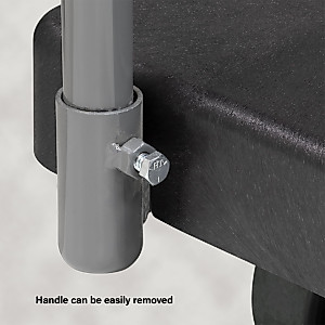 Akro-Mils Versa/Deck Push Dolly Cart with Wheels, Reinforced Plastic Platform Hand Truck with Removable Handle, 6" Non-Marking Polyurethane Casters, 2000-Pound Capacity, 24" x 48", Black R90182A1411