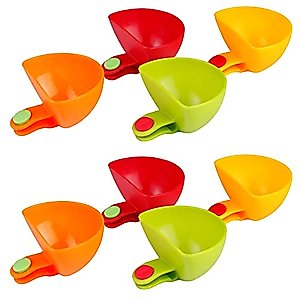 Dip Clip Bowl Plate Holder -8pcs Color Plastic Dish Chip And Dip Serving Set For Spice Tomato Sauce Salt Veggie Vinegar Ketchup Chips - Chip Clips Holders Cup Paper Plate Holder Condiment Cups Dipping