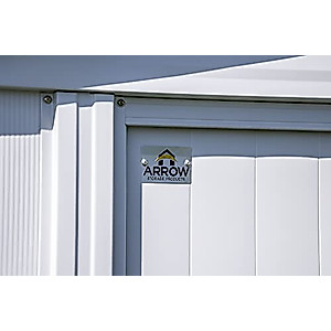 Arrow Sheds 6' x 7' Outdoor Steel Storage Shed, Light Grey