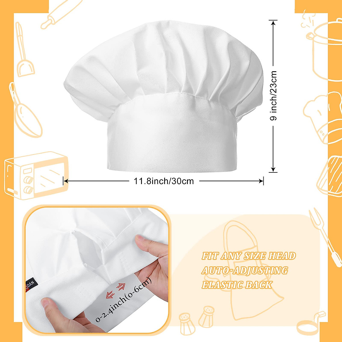 SATINIOR 4 Pcs Halloween Chef Costume Chef Apron Hat Set for Men Chef Hat White Apron Baker Costume Red Bow Tie Fake Beard Moustache for Halloween Cosplay Party