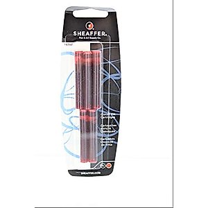 Sheaffer Skrip Fountain Pen Ink Cartridges Red - Pack of Five