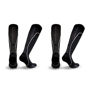 Vitalsox Standard Patented Graduated Compression VT0616 (2 Pack), Black 2-Pair, Large