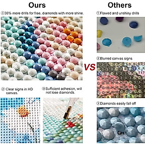 Eiazuiks Diamond Painting Kits for Adults, Flowers Girl 5D DIY Diamond Art Kits Full Drill Diamond Dots for Gift Wall Decor Gem Arts 12x16 inch