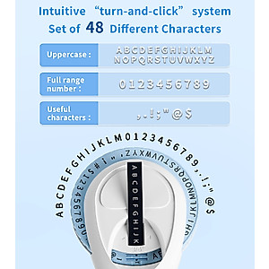 Vixic Embossing Label Maker Machine with Tapes, Handheld Retro Embossed Label Maker with 3D Effect Waterproof Tapes for Organization, DIY & Crafting, Blue Vintage Label Maker