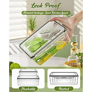 40 Piece Food Storage Containers with Lids(20 Containers & 20 Lids), Plastic Food Containers with Lids for Kitchen Storage and Organization Includes Labels & Pen