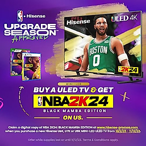 Hisense 75-Inch Class U8 Series ULED Mini-LED Google Smart TV (75U8K, 2023 Model) - QLED, Native 144Hz, 1500-Nit, Dolby Vision IQ, Full Array Local Dimming, Game Mode Pro, Compatible with Alexa