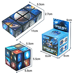 Star Cube,Vcall 2 in 1 Combo Infinity Cube Fidget Toy Magic Star Cube Smooth Surface Magic Cube Puzzle for Kids and Adults to Stress and Anxiety Relief Mini Preschool Toys