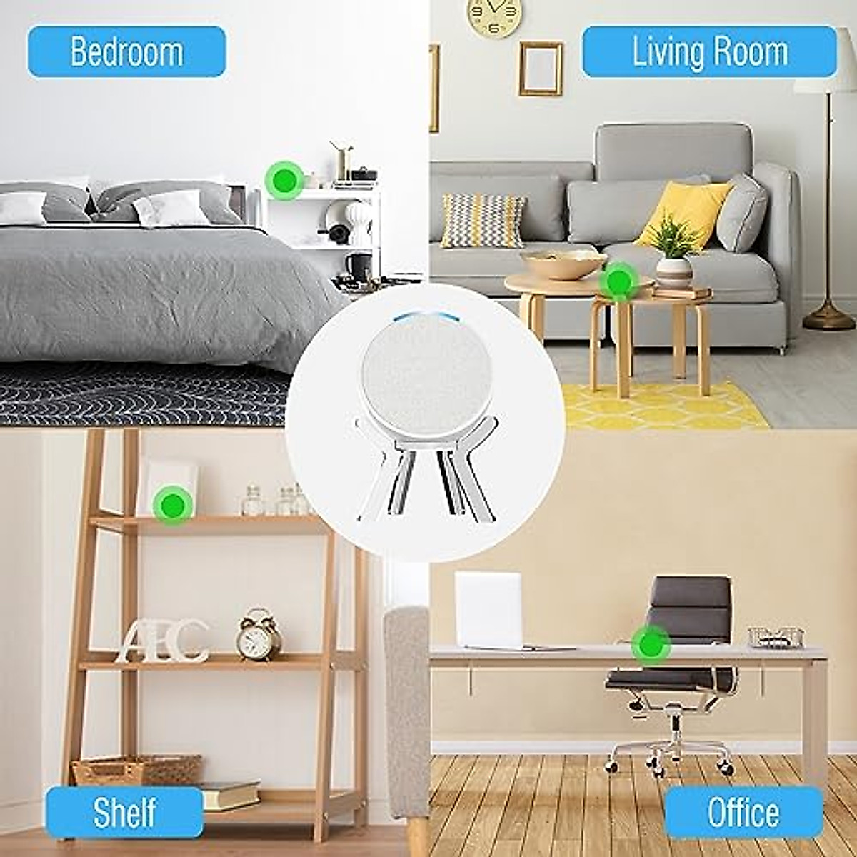 HeyMoonTong Smart Speaker Table Stand - Acrylic Decorative Holder for Echo Pop and Apple Homepod Mini, Exquisite Desktop Decorative Accessories for Office/Room (Clear)