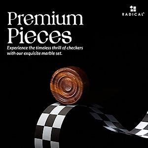 Radicaln Marble Checker Figures 1.25'' Inches Red and Coral Handmade Checkers Board Game in Sports & Outdoors Draughts Checkers Pieces for Outdoor Games