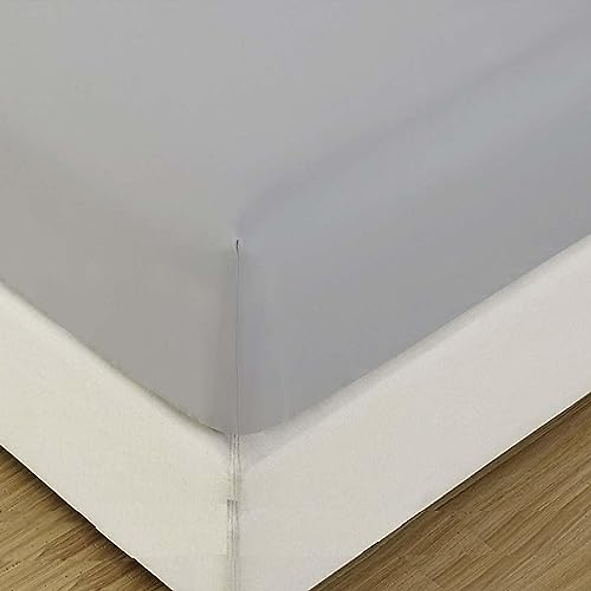 Fitted Sheet Full Size - Premium 1800 Microfiber - Ultra-Soft - Deep Pocket Sheets - Durable and Long Lasting - Full Fitted Sheet Only (Full, Light Grey)