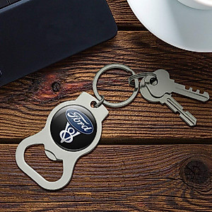 GRAPHICS & MORE Ford Vintage V8 Logo Keychain with Bottle Cap Opener