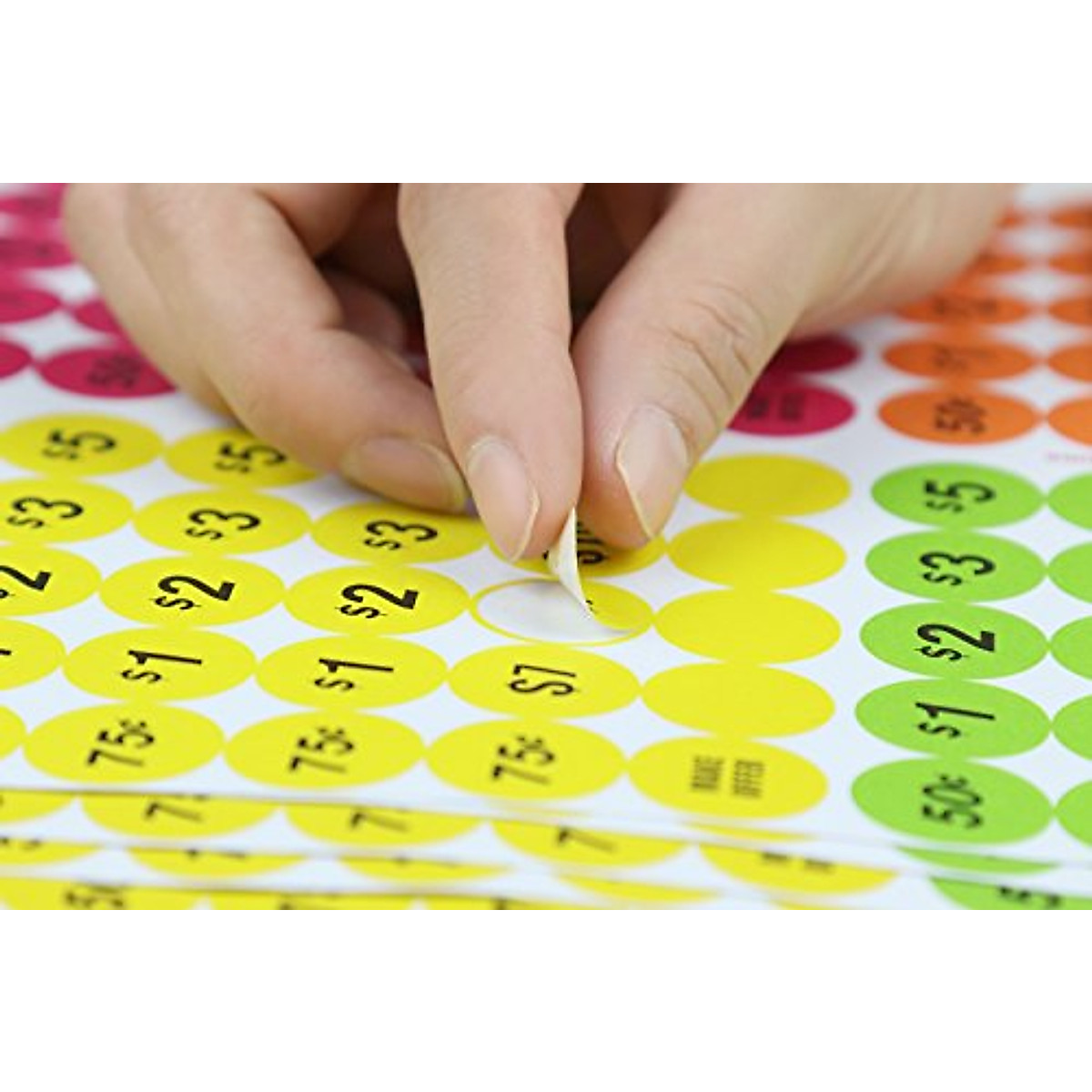 Garage Sale Price Stickers Pack of 4060 3/4" Round Bright Colors Label Stickers (with Price)