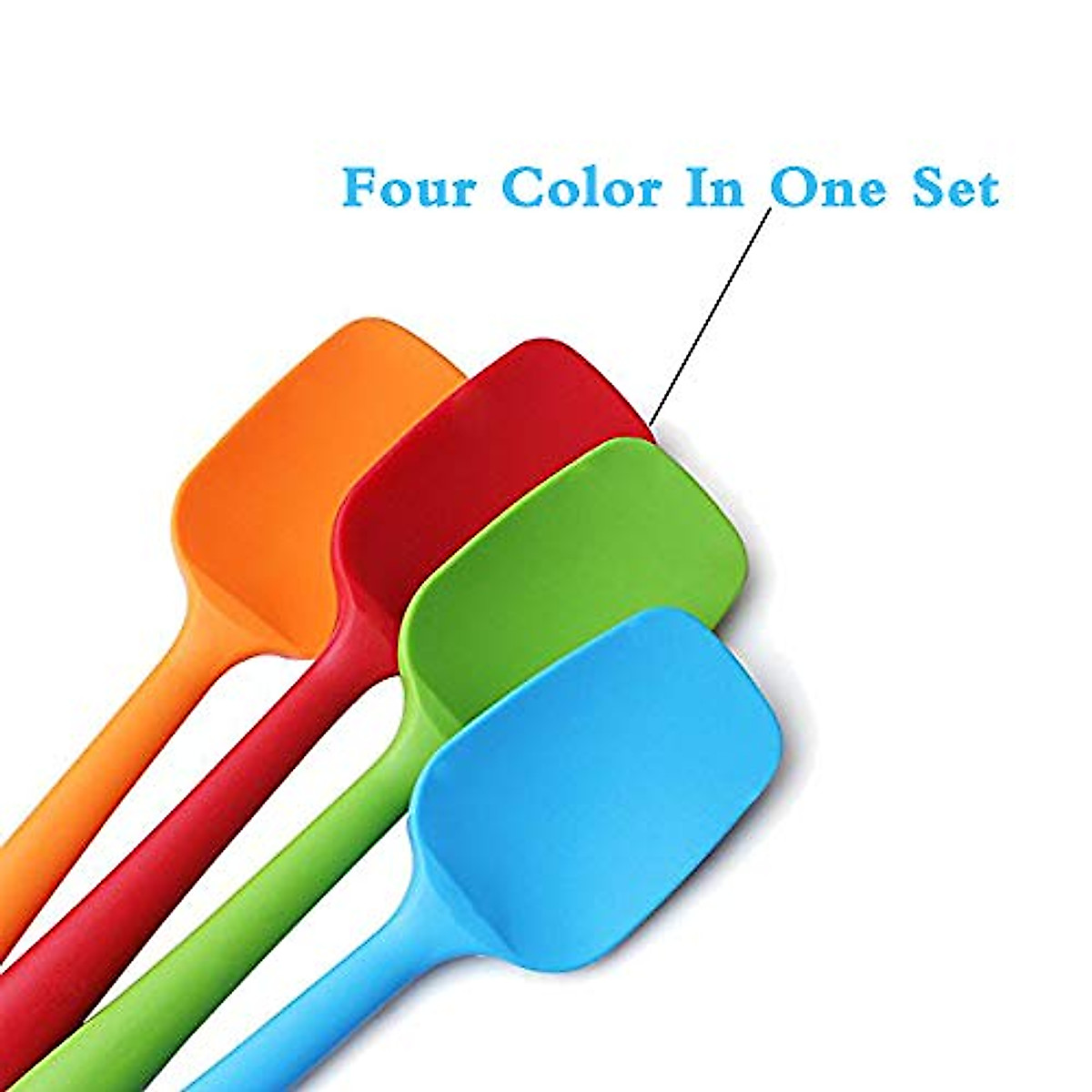 Delidge 4-Piece Silicone Spatula 11inch Large Rubber Heat-Resistant Baking Spatulas Baking Mixing Tool Non-Stick Flexible Seamless Spatulas with Stainless Steel Core