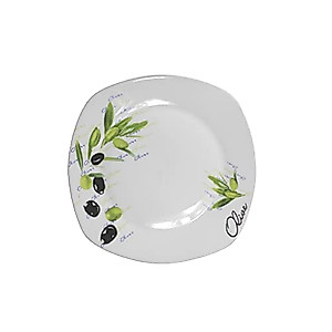 Lorren Home Trends 20 Piece Square Dinnerware Set Service for 4-Olive