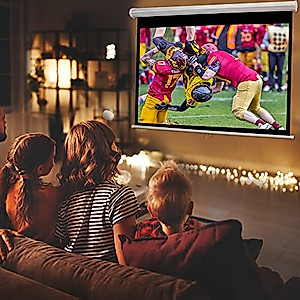 TRMESIA Projector Screen Pull Down 72inch Manual Projection Screen 16:9 Movie Projector Screen for Home Theater Wall Mounted Screen for Indoor Outdoor Movie Night