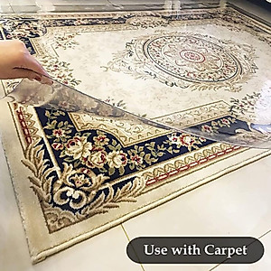 Clear PVC Desk Chair Mat Chair Mat for Floor Protection, PVC Clear Transparent, Non-Slip Floor,1.5mm,Non-Slip Office Chair Mat Desk Pads Mat,Transparent Waterproof Chair Mat for Hardwood Floor Carpet