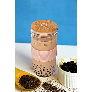 ANOTION Christmas Mom Gifts, Best Mom Ever 24oz Wide Mason Jar with Lid and Straw Novelty Mothers Day Gifts from Daughter Son Birthday Gift for Mom New Mom Gift with Exquisite Box Packing