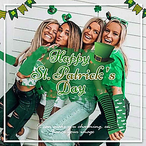 Yikisdy Fingerless Gloves Long Elastic Arm Sleeves Festival Glove for Women and Men