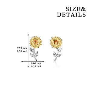 ONEFINITY Sunflower Earrings Sterling Silver Sunflower Stud Earrings for Women