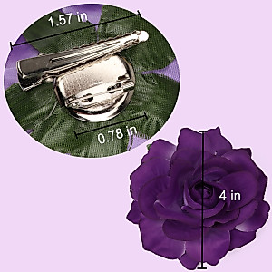 Cubaco Rose Hair Clips for Women, 15 Packs Vintage Hair Flower Brooch Pin Boho Hair Clip Flower Hair Accessories