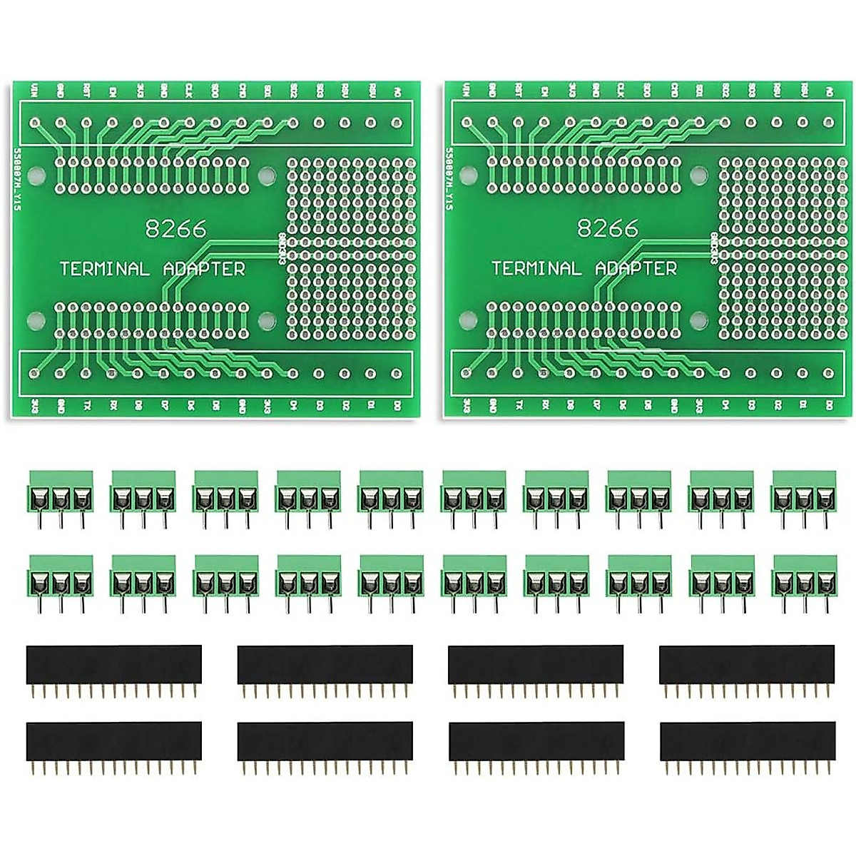 KeeYees 2pcs Expansion PCB Board with Screw Terminal Block Pin Header for ESP8266 for NodeMCU Development Board