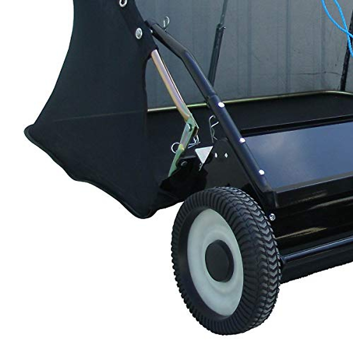 Yard Tuff 42 Inch Quick Assembly Tow Style Lawn Yard Sweeper with Brush Height Adjustment and Mesh Bag for Debris, Leaves, Grass, and More