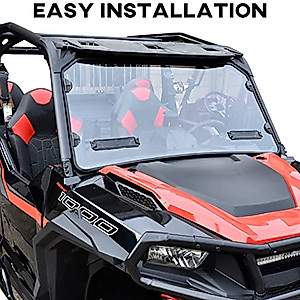 Full Windshield for General, SAUTVS Clear Hard Coat Poly Vented Front Windshield for Polaris General 1000 2016-2022/4 1000 2017-2022/ General XP/XP 4 1000 2020-2022 Accessories, Replace #‎2884337