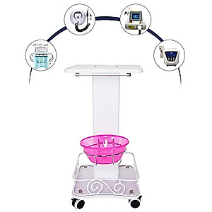 XUANIIIL Aluminum Instrument Tray Salon Rolling Trolley, Hairdressing Tool SPA Beauty Tattoo Metal Equipment Machine Organizer Stand with 4 Wheels Storage Cart