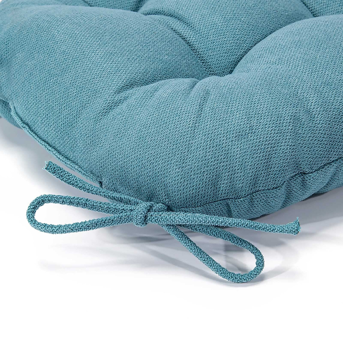 JAMPAYANG Chair Cushion, 4 Pack Chair Cushions for Dining Chairs, Chair Pads and Mat with Ties for Indoor Kitchen Seat and Desk (4 Count - 17 x 16 in, Teal)