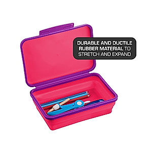 It's Academic Flexi Storage Box with Lid, Collapsible Pencil Case Design for Craft and School Supplies, 3-Pack