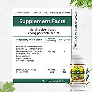 Sugar Knocker - Herbal Supplement - Pack of 1 (90 Veg Capsule)
