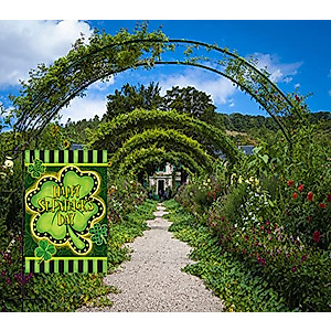 St Patrick's Day Garden Flag,Shamrock St Patricks Flag 12.5 x 18 Inch Clover Double-Sided Display 2 Layer Linen for Garden and Home Decorations