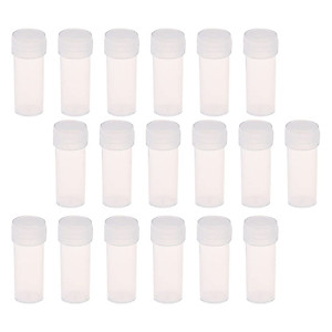 Hemobllo Medication Vials 5ml Plastic Bottles Small Vials Empty Sample Containers with Screw Caps Containers for All Your Pills, Tablets or Supplements (Transparent)