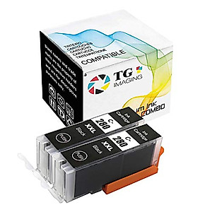 TG Imaging (2 Pack) Compatible PGI280XL Ink Cartridge Replacement for PGI280 XL BK Work for PIXMA TS6120 TR7520 TS8120 TR8520 TS9120 Ink Printer (2xBlack)