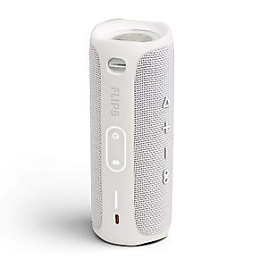 JBL Flip 5 Waterproof Portable Wireless Bluetooth Speaker Bundle with divvi! Protective Hardshell Case - White