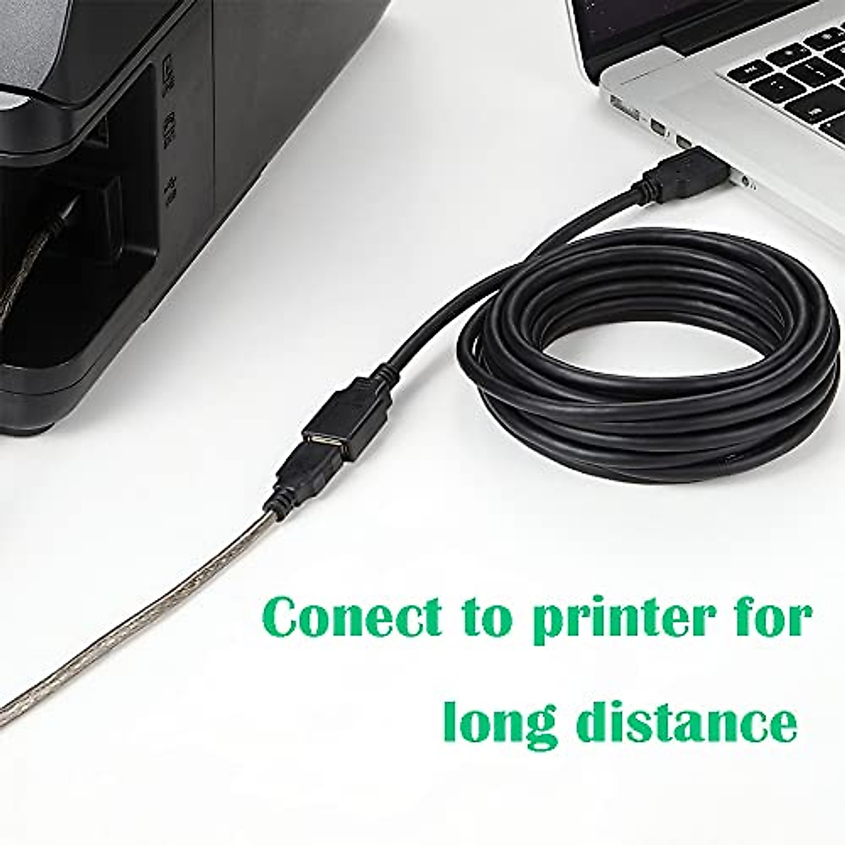 WestCowboy USB 3.0 Extension Cable 15FT, SuperSpeed USB3.0 Extender Cord A Male to A Female for Paystation, Xbox, Hard Drive, USB Flash Drive, Mouse,Keyboard, Card Reader, etc(Black) (15FT)