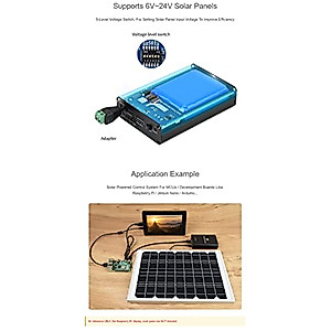 Iunius Solar Power Manager (B), Embedded 10000mAh Rechargeable Li-Po Battery, Compatible with 6V-24V Solar Panels