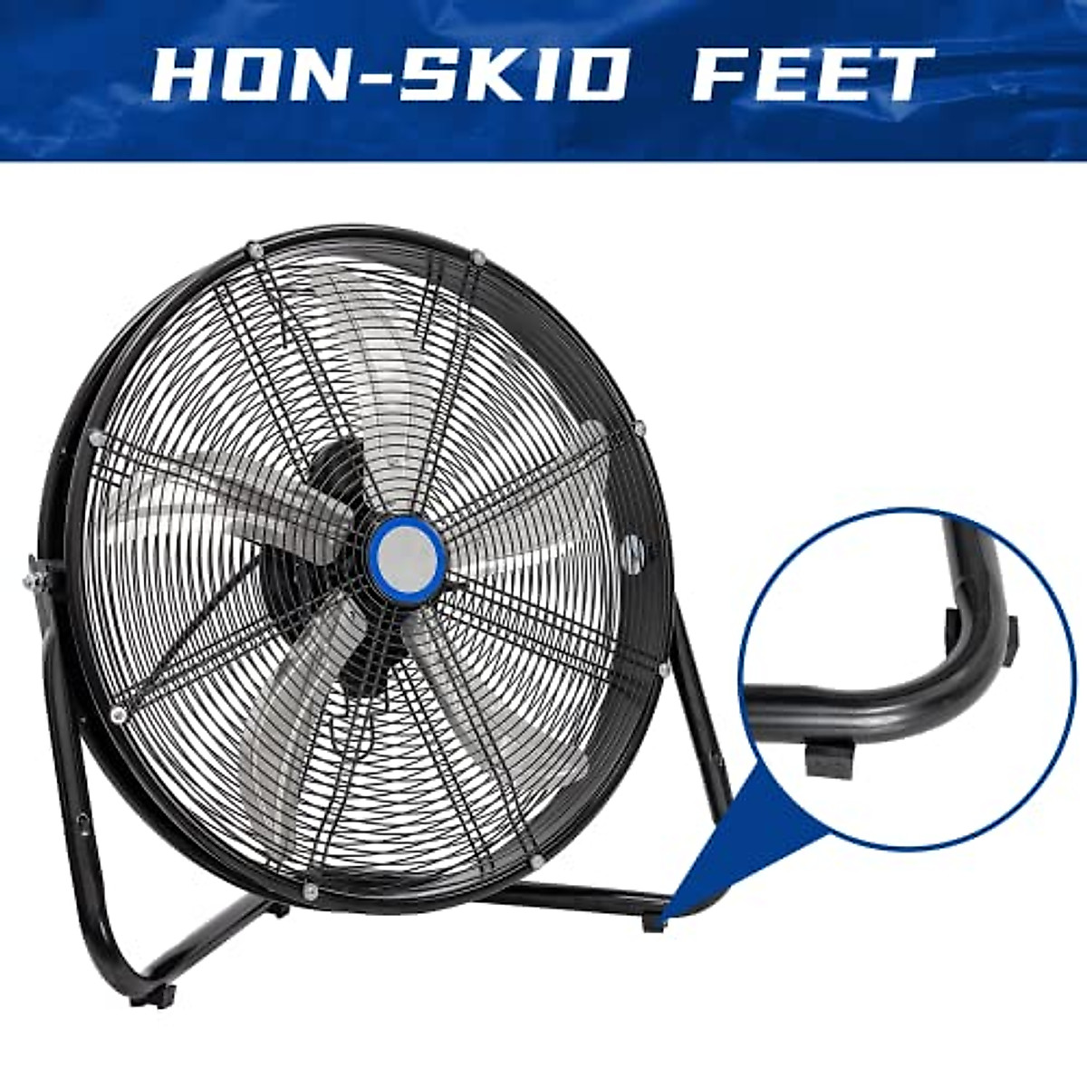 HICFM 4600 CFM 20 inch Heavy Duty Shroud Fan with Barrel and Powerful 1/5 HP Motor, High Velocity Air Circulator for Workshop, Garage, Commercial or Industrial rooms - UL Safety Listed