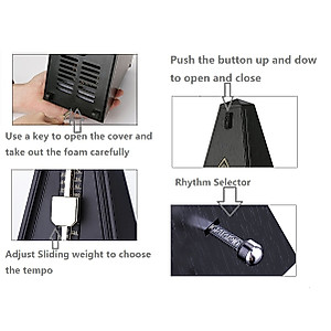 Accurate Mechanical Metronome for Wind Instruments Musicians, Guitar Player, Violinist, Plastic Wood Teak