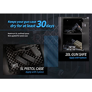 SILENT DRY Renewable Small Safe Dehumidifier Block, Rechargeable Portable Moisture Absorbers for Gun Accessories/Closet/Cabinet/Camerant/Gym Bag, up to 5L, 4 Pieces, Invisible