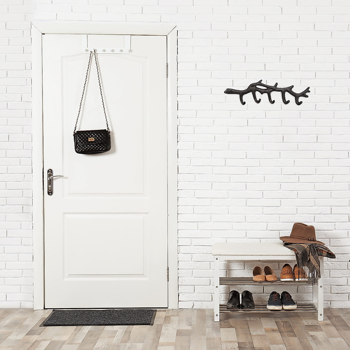 GASARÉ, Key Holder for Wall Mount, Cast Iron Key Hook, Key Rack, Tree Branch Design, Screws and Anchors, Large Size of 13¼ x 4 Inches, Brown, 1 Unit