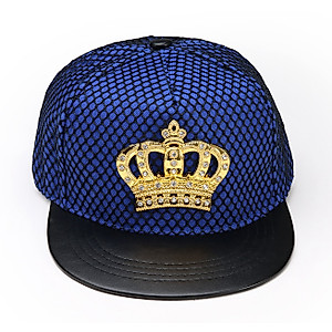 REINDEAR Royal King Crown Baseball Cap Hip-hop Snapback Hat (Blue)