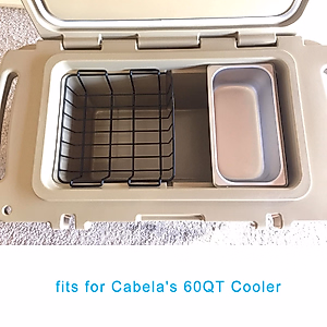 Cooler Basket for YETI Tundra 50 or 65,Inside Dry-Goods Basket Compatible with Cabela's 60QT, Igloo 52QT, Ozark Trail 52QT,Pelican Elite (45 & 70) etc,Stainless Steel Wire Cooler Rack