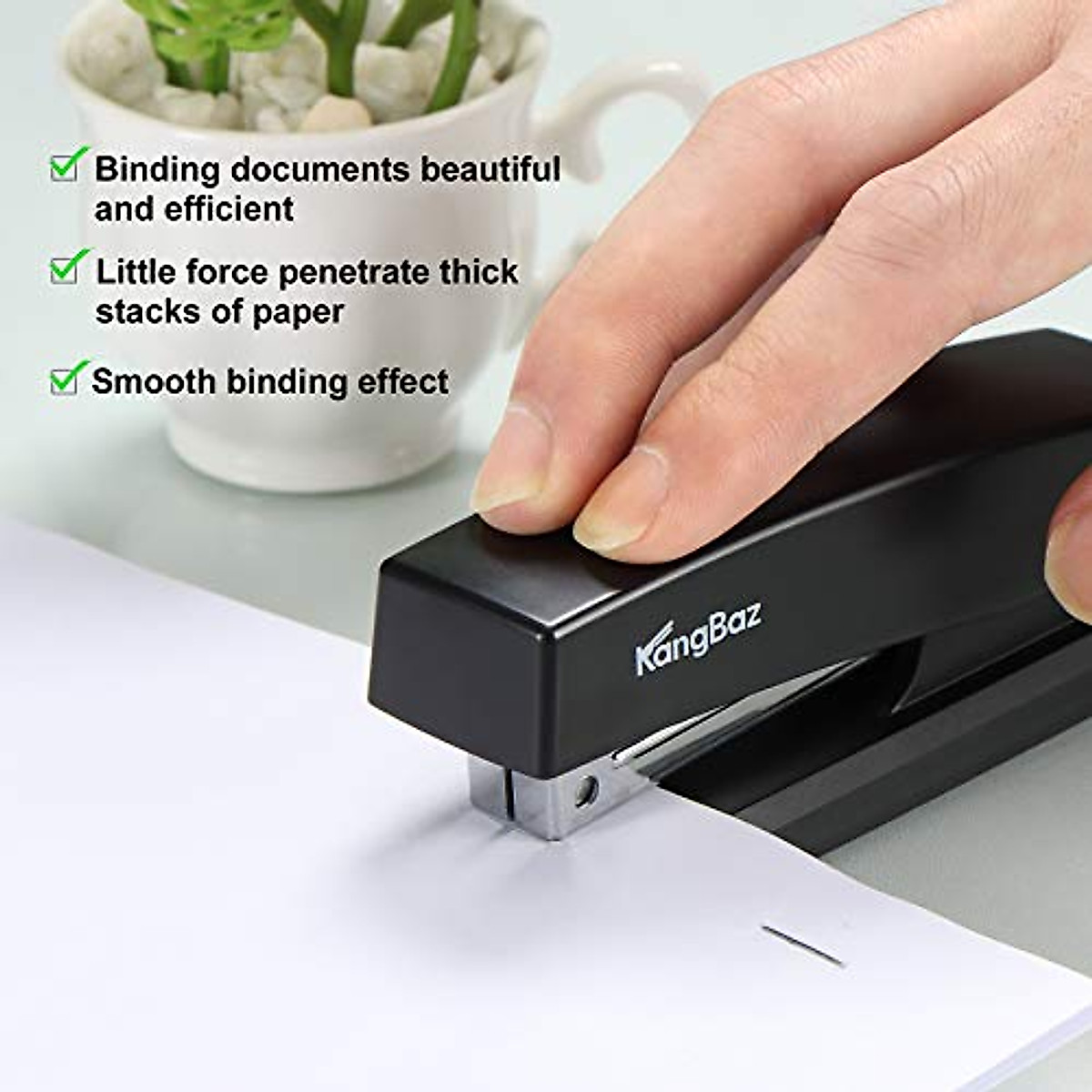 KangBaz 20,000 Staples, Standard Staples for Stapler, 1/4 inch Staples, 5,000/Box, 4 Boxes, 20,000 Staples Total, 20 Sheet Capacity(26/6), Jam Free, Office Staples Standard Size