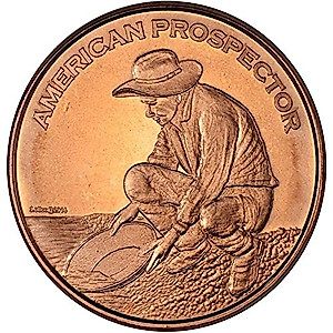 Private Mint 1 oz .999 Pure Copper Round/Challenge Coin (American Prospector)