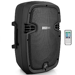 Pyle Powered Active PA System Loudspeaker Bluetooth w/ Microphone 8-Inch Bass Subwoofer Stage Speaker Monitor Built-in USB for MP3 Amplifier DJ Party Portable Sound Equipment Stereo Amp Sub PPHP837UB