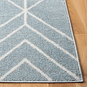 SAFAVIEH Adirondack Collection Runner Rug - 2'6" x 12', Blue & Ivory, Modern Geometric Design, Non-Shedding & Easy Care, Ideal for High Traffic Areas in Living Room, Bedroom (ADR241M)