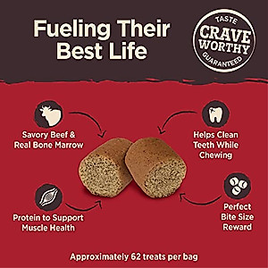 Wellness CORE Healthy Joints Crunchy Dog Treats (Previously Marrow Roasts), Natural Grain-Free Treats, Made with Real Meat, No Artificial Flavors (Beef, 8-Ounce Bag)