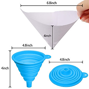 JANYUN 75 Pcs Paint Filter, Resin Filter Disposable Paint Strainers for Automotive Spray Paint, Art Painting Cooking Oil Filter with Cone Silicone Funnel Filter