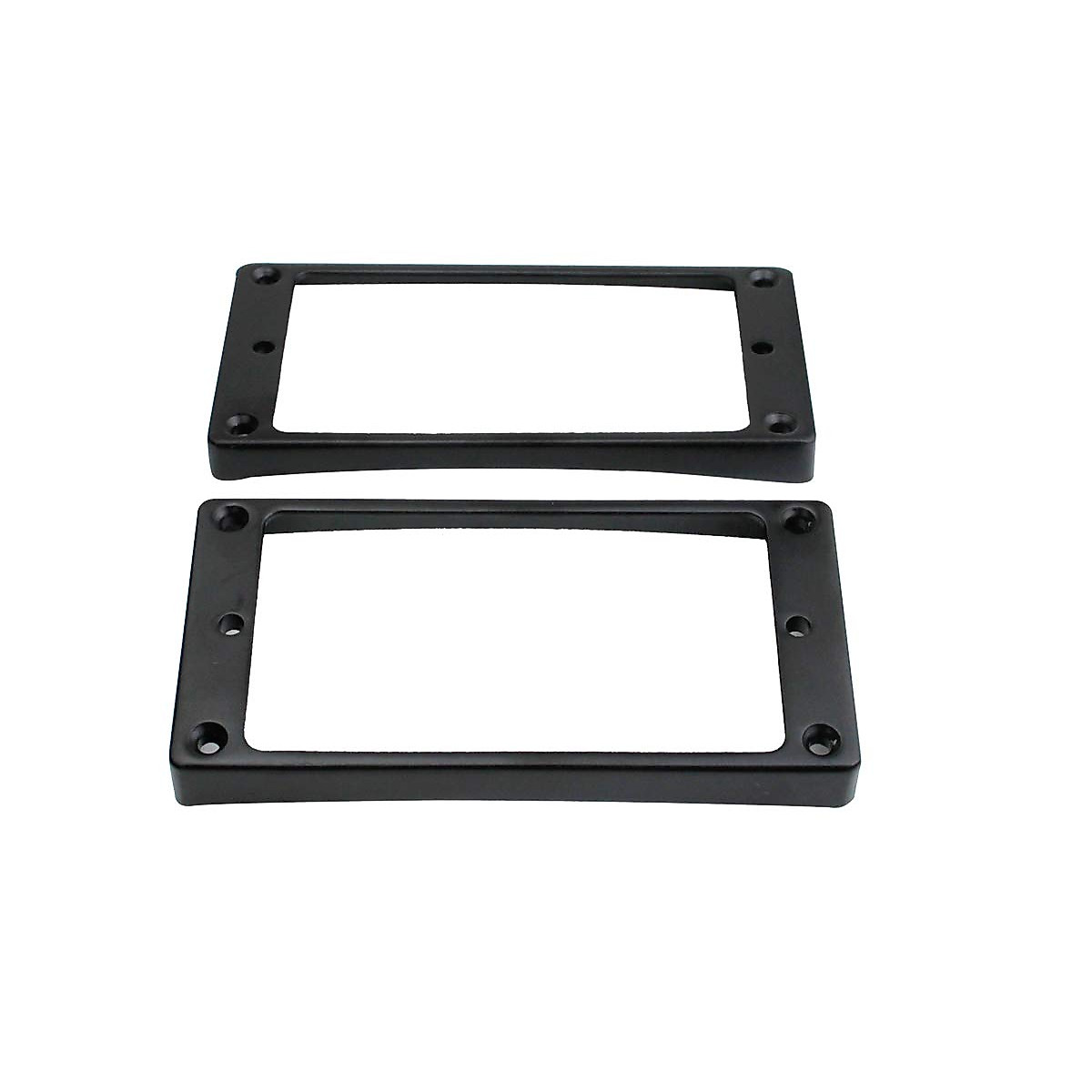 Guyker Curved Bottom Metal Humbucker Pickup Mounting Ring Set - Bridge and Neck Pickups Cover Frame Replacement Compatible with Les Paul LP Style Electric Guitar or Precision Bass(2PCS, Black)